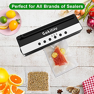Gokilife Vacuum Sealer Bags - 100 Pint Size 6" x 10" for Food Saver, Commercial Grade PreCut Bags with BPA Free and Heavy Duty, Seal a Meal, Great for Vac Storage, Meal Prep or Sous Vide
