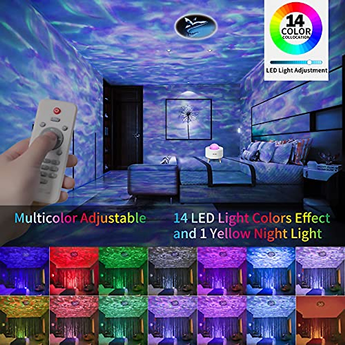 Star Projector Galaxy Light,3 in 1 LED Projector Light with Bluetooth Music Speaker&Timer,USB LED Starry Sky Light with Remote Control for Bedroom Party Home,Sky Starry Projector Light for Kids Adults