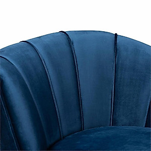 Baxton Studio Kailyn Glam and Luxe Navy Blue Velvet Fabric Upholstered and Gold Finished Sofa
