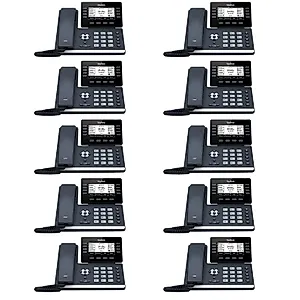Yealink SIP-T53W IP Phone [10 Pack] 12 VoIP Accounts. 3.7-Inch Graphical Display. USB 2.0, 802.11ac Wi-Fi, Dual-Port Gigabit Ethernet, 802.3af PoE, Power Adapter Not Included (SIP-T53W)