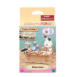 Calico Critters Kitchen Island - Toy Dollhouse Furniture and Accesories Set - Enhance Your Dollhouse with a Functional and Interactive Cooking Center