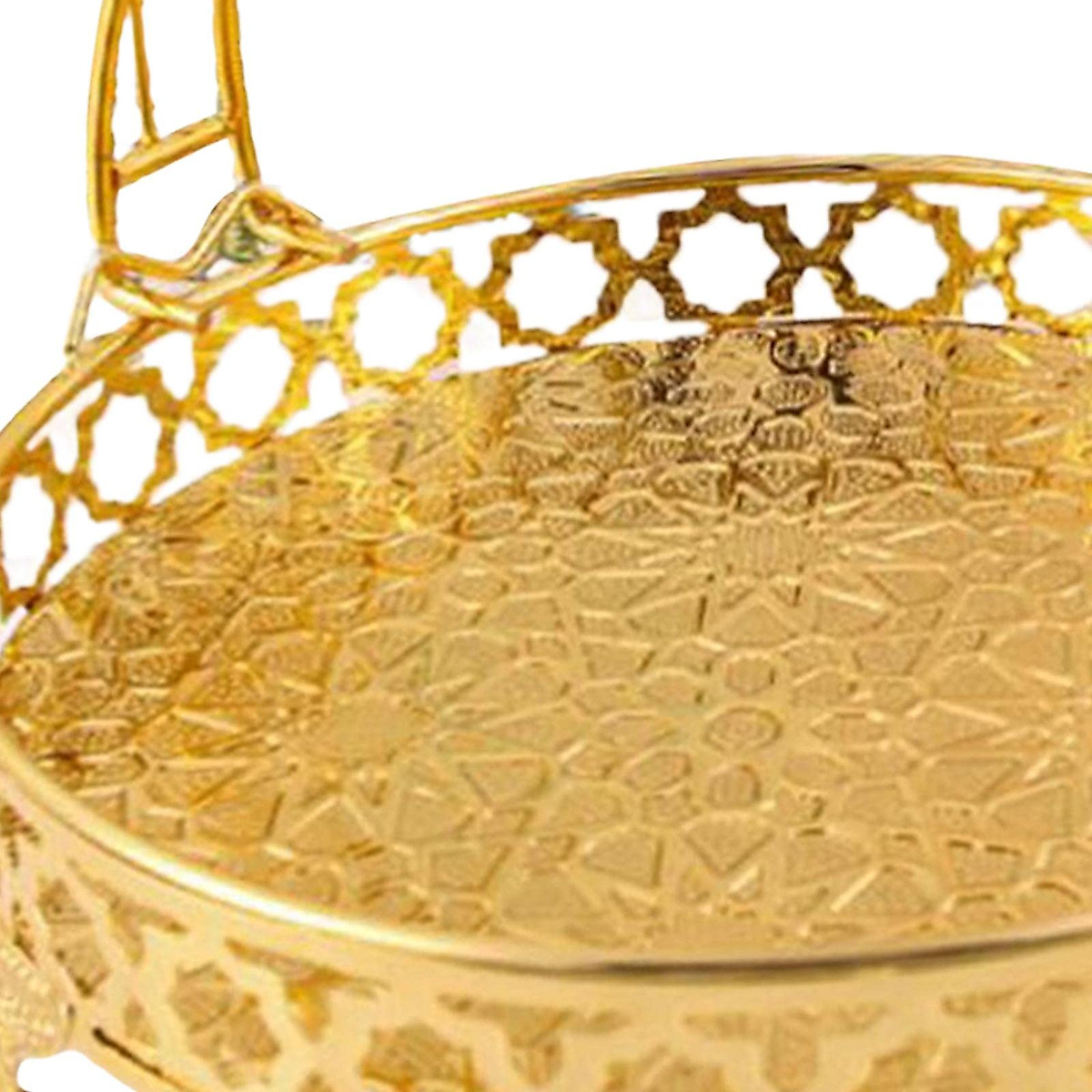 Generic European Style Serving Tray Dried Food Tray Organizer Wedding Gift Cupcake Dessert Party Display Fruit Tray, Aureate Small