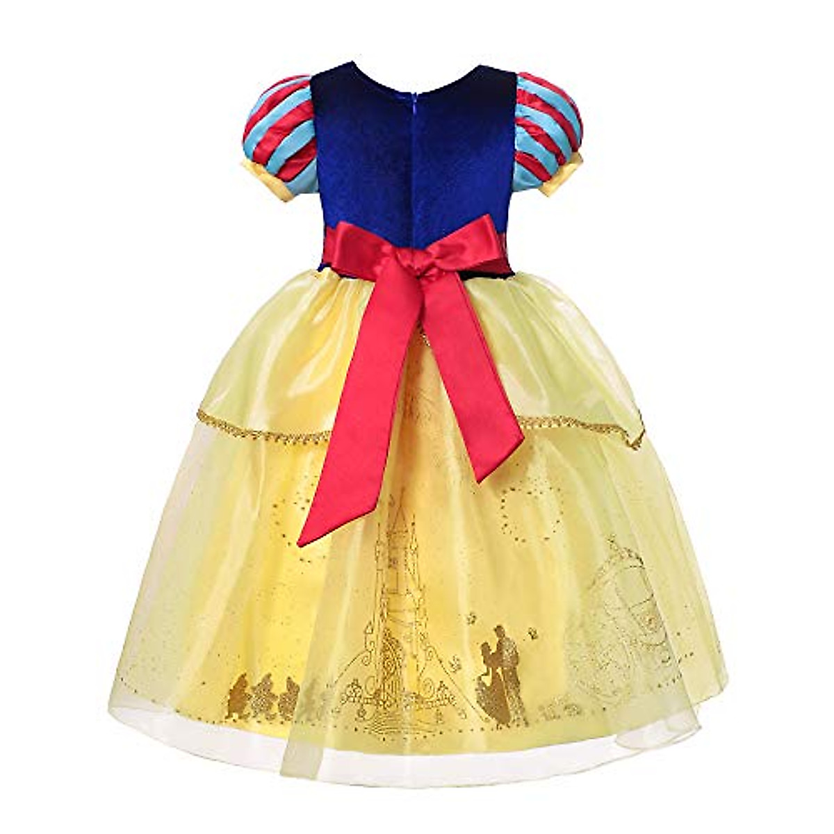 Romy's Collection Girls Princess Costume Cosplay Dress Up for Toddler Girls (5-6, Snow Blue)