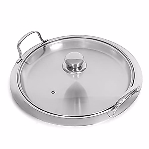 Chef's Secret 5-Ply Stainless-Steel Pancake Pan/Griddle with See Through Glass Lid