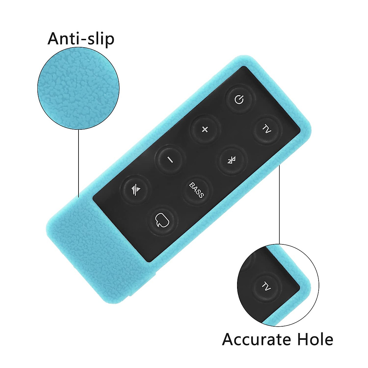 CHUNGHOP Protective Silicone Remote Case Compatible with Bose Solo 5 10 15 Series ii TV, for Bose Solo Cinemate Series II IIGS 1SR 10 & 15 Remote Anti-Slip, Shockproof(Glow in Dark Blue)