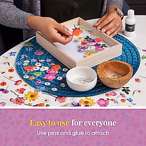 DIY Flower Craft Kit for for Teens & Adults - Make Beautiful Flower Art Piece for Wall - Faux Flower Terrarium Kits - Precut Paper Flowers with Glue - DIY Art & Craft Gifts