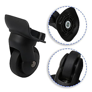 1 Pair Replacement Wheels 360 Swivel Suitcase Casters for Luggage Black (W293)