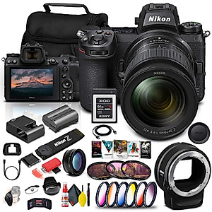 Nikon Z 6II Mirrorless Digital Camera 24.5 MP with 24-70mm Lens (1663) + FTZ Mount + 64GB XQD Card + Corel Software + Case + Filter Kit + Color Filter Kit + More - International Model (Renewed)