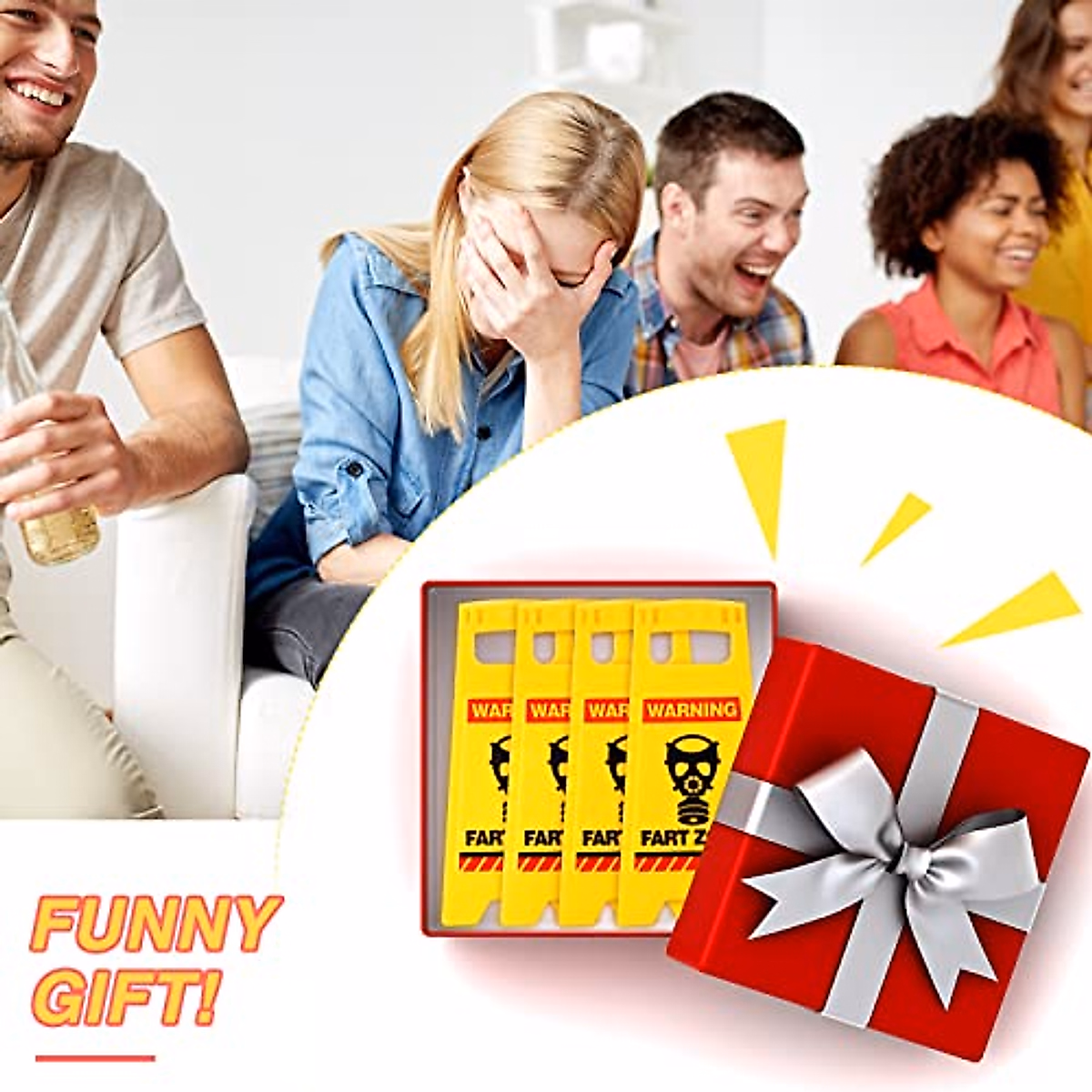 4 Pcs Poop in Progress Novelty Toilet Humour Warning Sign Toilet Occupied Funny Caution Sign Hilarious Secret Santa Gift for Bathroom Poop Sign for Restroom Office Decorations Hilarious Christmas