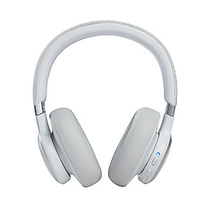 JBL Live 660NC - Wireless Over-Ear Noise Cancelling Headphones with Long Lasting Battery and Voice Assistant - White, Medium