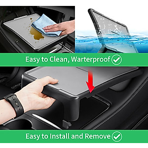 FanpBow Tesla Model 3 Model Y Center Console Desk, Tesla Table for Eating, Stable Working & Food Eating Table for Tesla Car, Holding Your Essentials During Road Trips, Autopilot (Fit 2023 2022 2021)