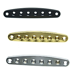 KAISH Guitar Bridge String Thru Body Ferrule Plate Guitar String Ferrules String Bushing Plate for Electric Guitar Chrome