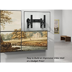 Mount Plus POP-48T 1x2 Pop Out Video Wall Mount System for 37 to 80" TVs | TV Menu Board | Max VESA 800x400 | Commercial Grade 154 Lbs | Anti-Theft Protection | Full Extension to 8.7"