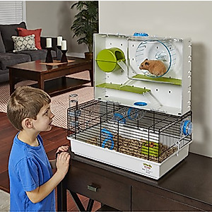 Hamster Cage | Awesome Arcade Hamster Home (White) | 18.11 x 11.61 x 21.26 Inch