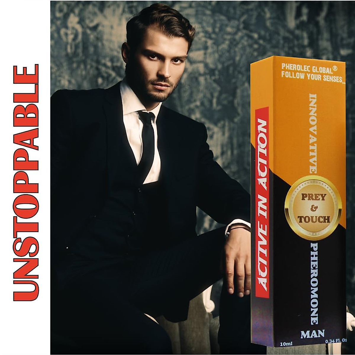 Pherolec Global follow your senses... Prey&Touch Pheromone for Men 0.34 Fl. Oz. Perfume Ultra Strong Feromonas para Hombres Atraer Mujeres