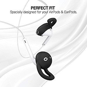 OneCut 5 Pairs Silicone Ear Tips Compatible for AirPods 1&2,Silicone Soft Anti-Slip Sport Earbud Tips, Anti-Drop Ear Hook Gel Headphones Earphones Protective Accessories Tips (Clear)