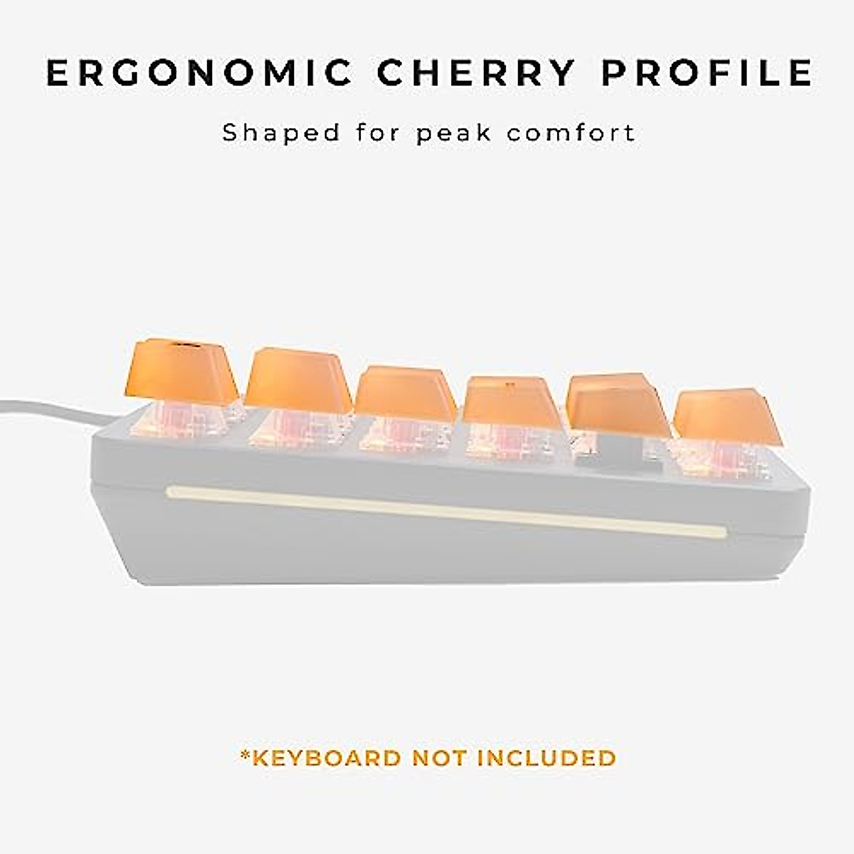 Glorious Polychroma Keycaps: Clear for RGB Shine Through for Mechanical Gaming Keyboards, 115 Keys, Translucent Cherry Profile