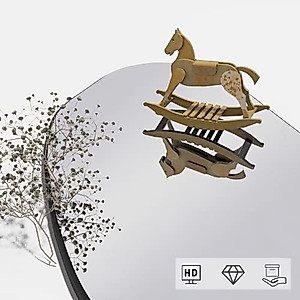 Manocorro Irregular Wall Mirror, Asymmetrical Mirro, Large Wall Mounted Black Framed Bathroom Mirror, Unique Vanity Mirror, Irregular Dressing Mirror for Bedroom Living Room Entryway, 33.5'' x 20.5''