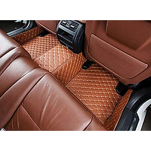 Car Floor Mats for Volvo - S60 2011-2017 Full Coverage Foot Pad All Weather Anti-Slip Waterproof Dustproof Interior Protection Luxury PU Leather Custom Auto Carpe QUUFAA (Beige,S60 2011-2017 Year)