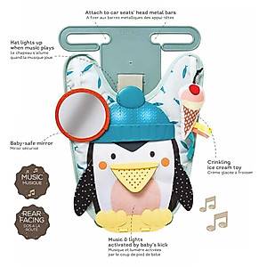 Musical Car Seat Toys for Babies 0-6 Months Baby’s Activity Center Carseat Toys Sensory Soft Car Seat Hanging Toy Baby Mirror for Baby Infant 0-6-12 Months, Sensory Gift