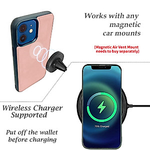 MODOS LOGICOS Crossbody Bag for iPhone 13 6.1" [Shoulder Wrist Straps] [Zipper Storage] [11 RFID Card Slots 3 ID Window] PU Leather Purse with Removable Inner Magnetic TPU Case - Rose Gold