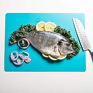 Bellemain Extra Thick Flexible Plastic Cutting Board Mats Non-Skid with Food Color Codes (Set of 4) (8"x11")