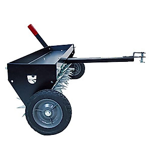 Brinly SAT-401BH-A Tow Behind Spike Aerator with Transport Wheels & Galvanized Steel 3D Tines