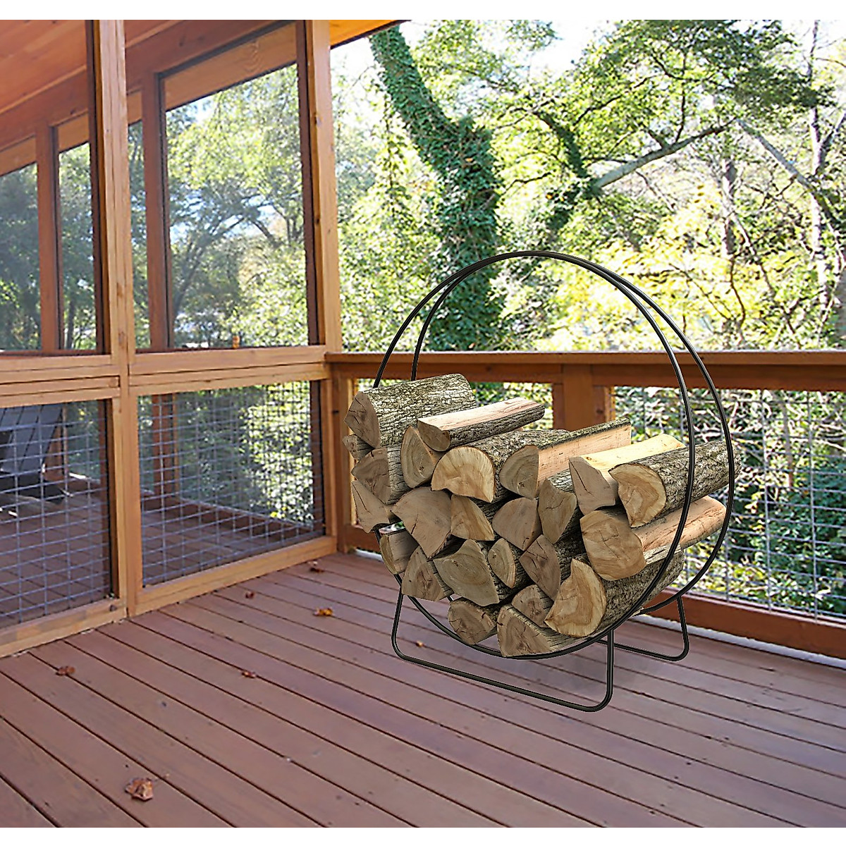 Panacea 15210 40-Inch Solid Steel Log Hoop , Black