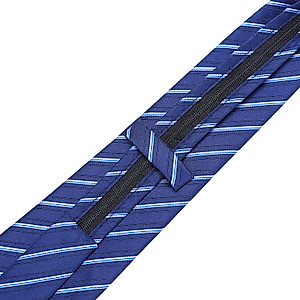 AUSKY 6PACK Mens Zipper Necktie,Regular Long Adjustable Pre Tied Clip on Easy Neck Tie for Men Formal Silk ties 3.15in Wide