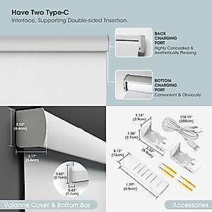 Motorized Blinds with Remote: Canisteo Battery Powered Control Electric Smart Roller Shades Remote for Windows Cordless 100% Blackout, White, 20'' W X 72'' H (WM25/L)