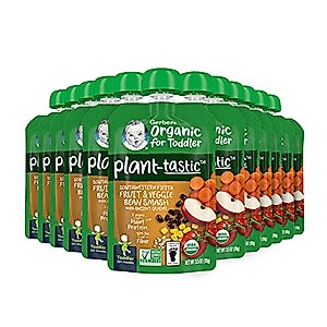 Gerber Organic Baby Food Pouches, Toddler, Plant-tastic, Southwestern Fiesta Fruit & Veggie Bean Smash, 3.5 Ounce (Pack of 12)