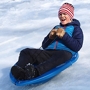 Paricon Flexible Flyer 39" Spitfire Lightweight Kids Downhill Snow Sled with Tow Rope & Handles, Ages 4 And Up, Easy to Carry Up Hills, Blue