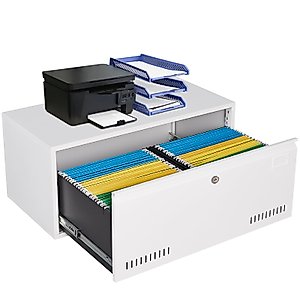 Kaer White Lateral File Cabinet with Lock,2 Drawer Lateral Filing Cabinet,for A4 Legal/Letter Size,Home Office Furniture,Metal Steel