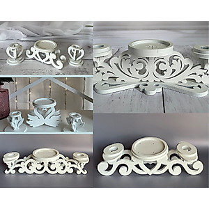 Unity Candle Holder-Unity Candle Stand-Unity Candle Holder Set-Pillar Candle Holder-Wedding Gift -Ceremony Decoration-Wedding Centerpiece (Pattern)