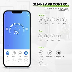 Magshion 12000 BTU Mini Split AC/Heating System with 1 Ton Pre-Charged Heat Pump, 22 SEER2 115V Wifi Enabled Wall Mounted Inverter AC - Cools Rooms up to 550 Sq. Ft, Installation Kits Included