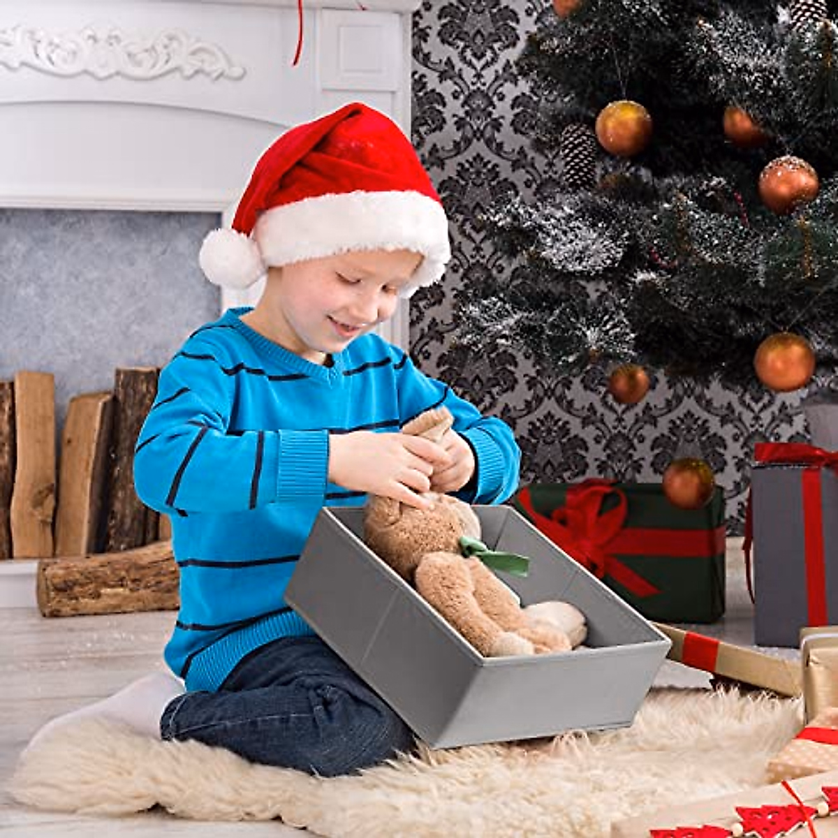 Criusia Drawer Organizer Clothes, 8 Pack Underwear Drawer Organizer, Foldable Closet Organizers and Storage Dresser Drawer Dividers for Clothes, Socks, Scarves, Ties (Gray)