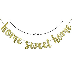 Home Sweet Home Gold Glitter Hanging Sign Banner- Welcome Home Banner, Home from War Banner, Military Welcome Home Banner, Welcome Home Sign