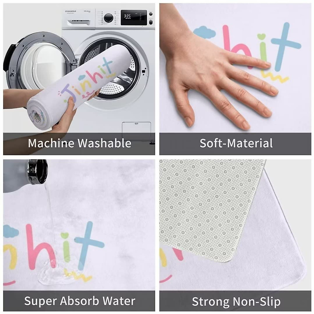 Lettering Modern Coffee Time and Coffee Cup Indoor Doormat Durable Welcome Front Door Mats Entryway Rugs Non-Slip Absorbent Area Rugs Resist Dirt Carpet for Room Decor 16x24 Inch