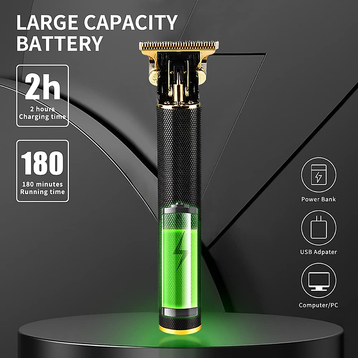 YOUNMI Hair Clippers for Man, Cordless Hair Clippers, Body Hair Trimmer, Professional Hair Clippers, Electric Trimmer for Men IPX4 Waterproof with Comb Guides, USB Rechargeable, Haircut Machine