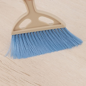 Brosay Mini Dustpan and Brush Set Portable Small Broom with Dust Pan Handheld Hangable Whisk Broom and Dust Pan for Home, Kitchen, Table, Office, Car 1 Pcs (Blue)