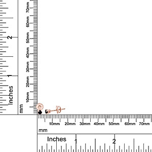 Round Cut Black Natural Diamond Screw Back Stud Earrings In 14k Solid Rose Gold (0.25 cttw)