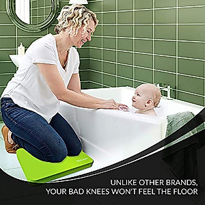 Sleek Garden Premium Thick Kneeling Pads Bath Floor Kneeler for Baby, Knee Pad Cushion for Pool | Thickest, Most Comfortable Foam Mat Kneeler for Yoga & Exercise,Waterproof (12.5"x17.8"x2, Green)