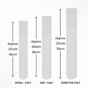 Diamond Star Men's 6 Pack Athletic Tube Socks Running Sports Over The Calf Full Cushioned Premium Soft Cotton Big and Tall 10-15 (White)