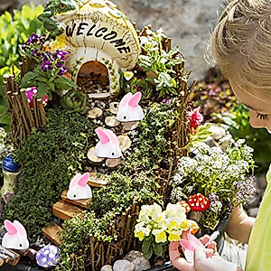 120 Pieces Mini Bunny Sheep Duck Figurines Bulk Rabbit Sheep Duck Miniature Figurines Resin White Cute Animals Miniature Sheep Bunny Duck Figures Mini Bunny Sheep Duck for Home Decoration (Rabbit)