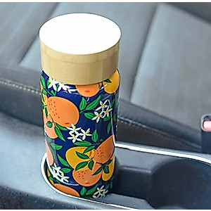 Steel Mill & Co Stainless Steel Insulated Water Bottle, 17 Oz Travel Tumbler with Lid, Cute Floral Reusable Metal Water Bottles, Orange Blossom
