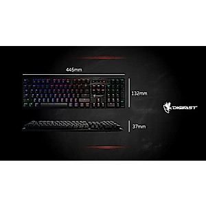 Digifast LK32 Mechanical Gaming Keyboard | RGB Backlit Gaming Keyboard - Optical Linear Switches - 100 Million Durability | Customizable Color | Textured Surface | Water-Resistant Design (Black)