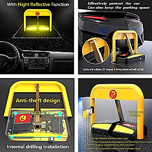 SKIHOT Parking Space Lock with Remote Control,Carport Auto Space Stall Private,Waterproof and Rustproof,Self-Contained Alarm System,About 50 Meters Remote Control Distance