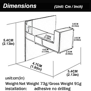 Hallyware Self Adhesive Hooks 2 Pack SUS304 Stainless Steel Coat Robe Clothes Door Wall Hook with No Drilling for Bathroom and Kitchen,Matte Black