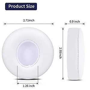 Damex Updated Thickened Solo Wireless 2/3 Replacement Ear Pads,earpads for Beats Solo 2/3 Wireless Headphone (White)
