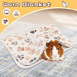 BWOGUE Guinea Pig Blanket, 3 Pack Small Animal Soft Warm Pet Fleece Blankets Sleep Mat Pad Cover Flannel Throw for Hamster Guinea Pig Rabbit Dog Cat Chinchilla Hedgehog